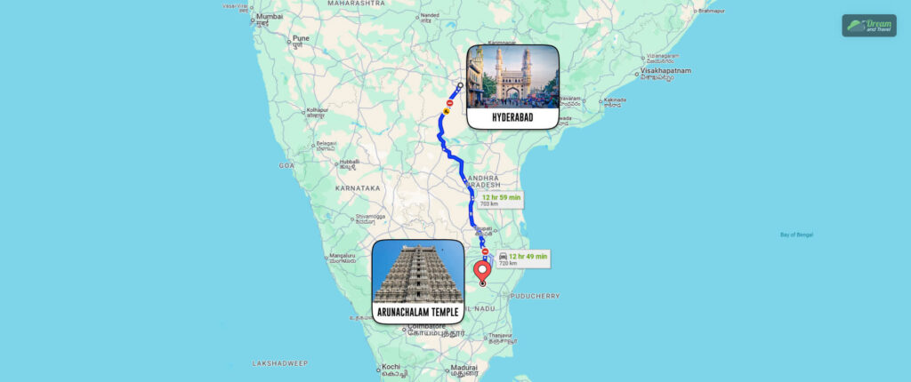 Hyderabad To Arunachalam Temple Distance By Road: Trip Guide